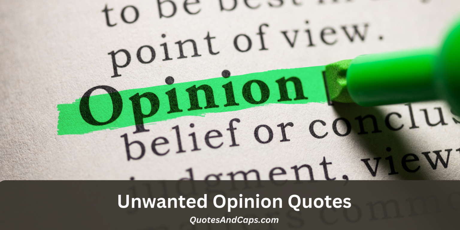 Unwanted Opinion Quotes:Unnecessary Advice and Opinions Without Facts